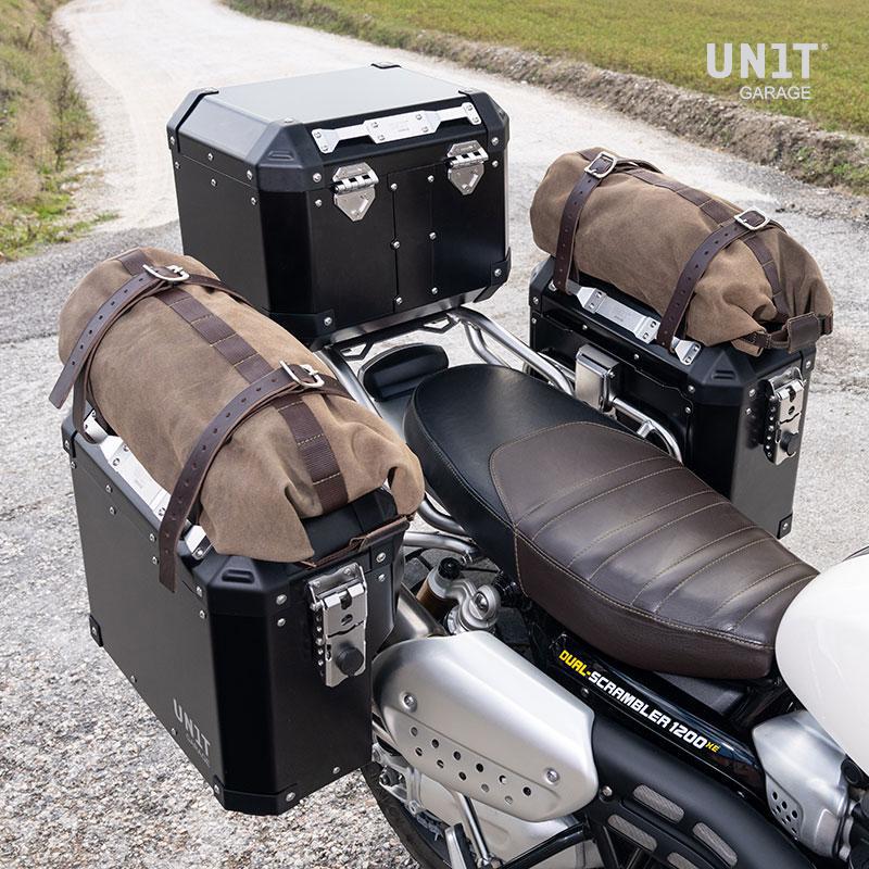 Paar Atlas-Aluminium-Koffer 47 l + 41 l mit Triumph Scrambler 1200 X ...